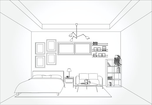Bedroom Line Drawing Images – Browse 9,980 Stock Photos, Vectors, and ...