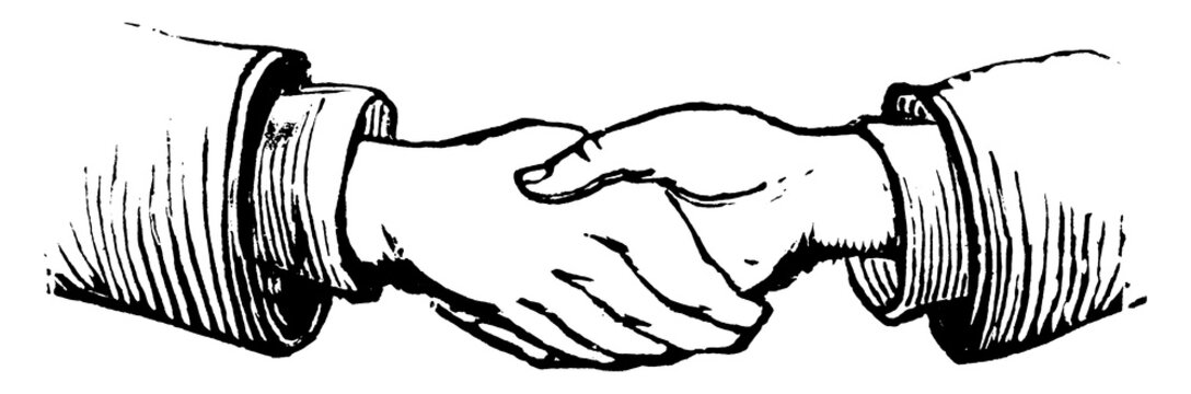 Vintage Shaking Hands Vector