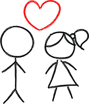 Stick Figures In Love