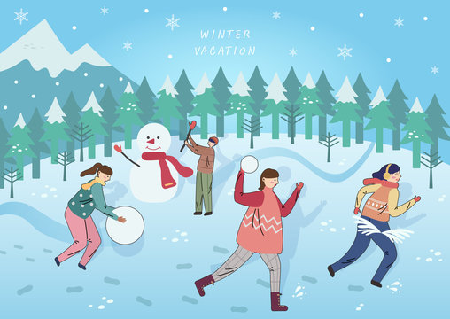 Snowball Fight Cartoon Images – Browse 1,267 Stock Photos, Vectors, and ...