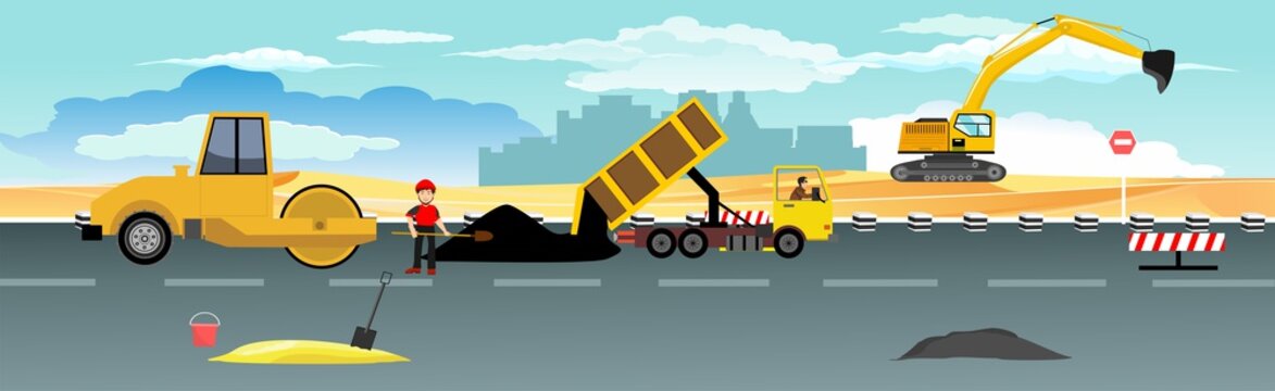Road Construction Cartoon