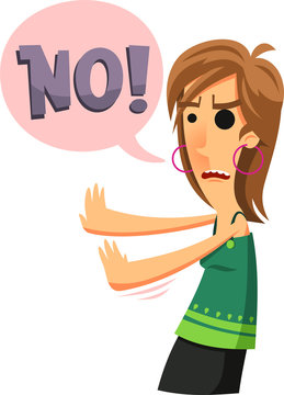 Girl Saying No Clipart