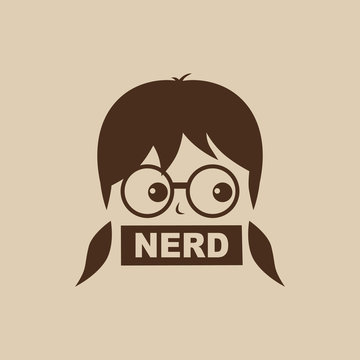 Cute Nerd Girl Cartoon