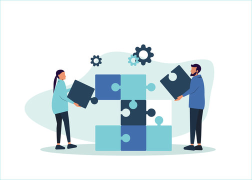 Two People Connect Cartoon Images – Browse 807 Stock Photos, Vectors ...