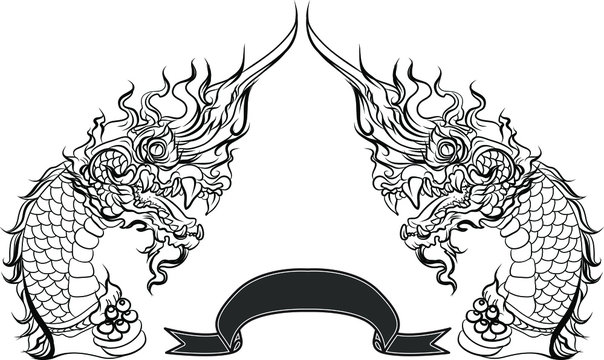 Thai Naga Drawing