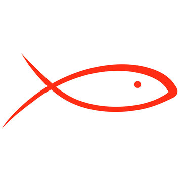 Red Christian Fish Symbol