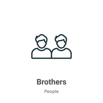 Brother Black And White Clipart