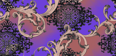 Sewing fabric with Exquisite baroque design, rococo design, suitable ...