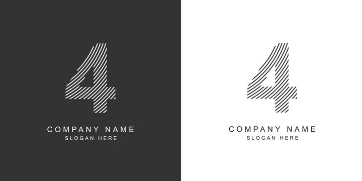 Number 4 Logo Design