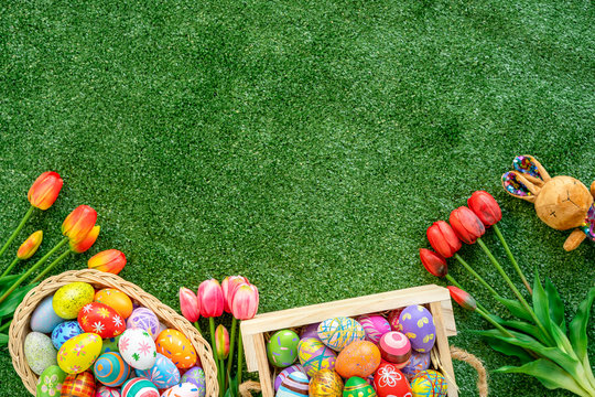 Empty Easter Basket With Grass