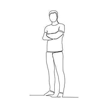 Person Standing Sideways Drawing