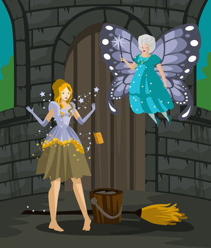 Cinderella Cleaning Clipart Animation