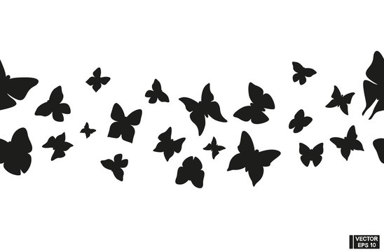 Black Butterflies Flying