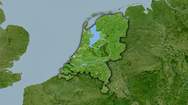 Netherlands Physical Features Map