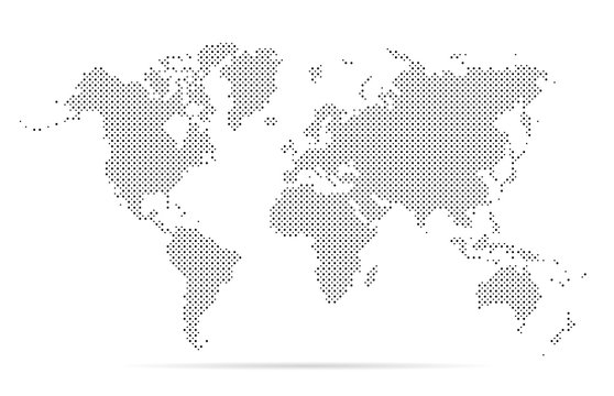 Pixelated World Map Vector