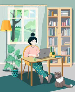 Work From Home Pajamas Images – Browse 7,667 Stock Photos, Vectors, and ...