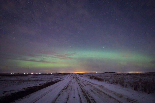 Winter Road In North Dakota