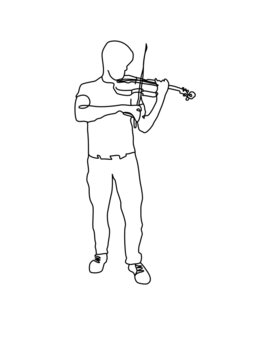 Man Playing Violin Drawing