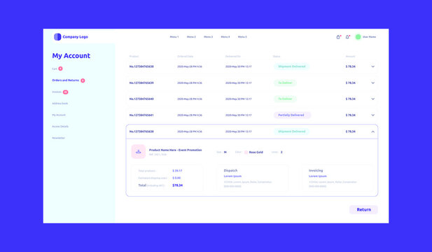 Order Status Ui Design Images – Browse 266 Stock Photos, Vectors, and ...