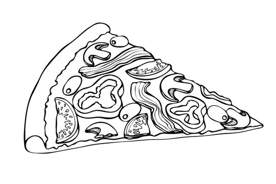 Pizza Slice Coloring Pages