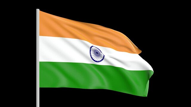 Indian National Flag Flying Animation