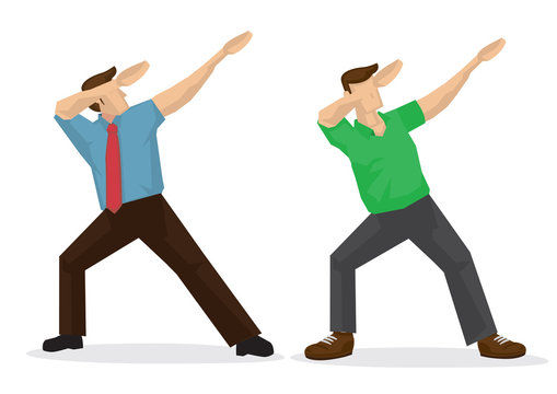 Illustration Of Father And His Son Doing A Dab Vector Cartoon ...