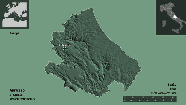 Mapa Geográfico De Abruzos