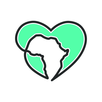 Africa Outline With Heart