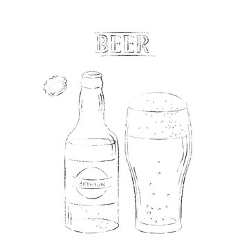 Beer Bottle Pencil Drawing