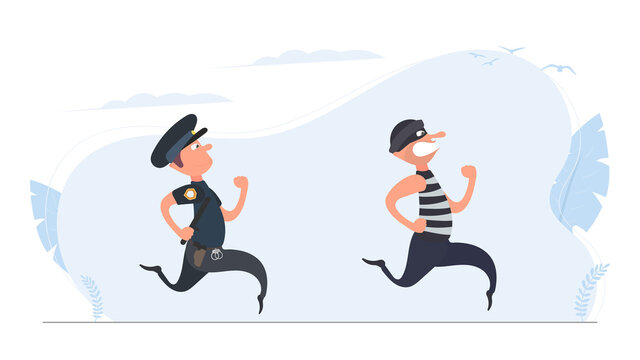 Cartoon Criminal Running