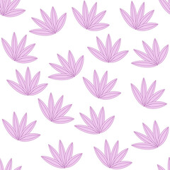 Sewing fabric with seamless background with purple flowers, vector ...
