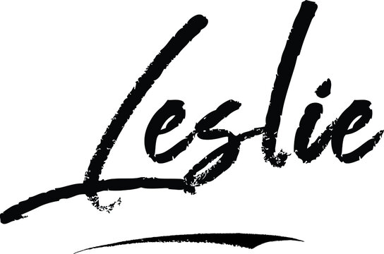 The Name Leslie In Cursive