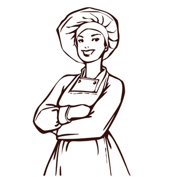 Female Chef Drawing