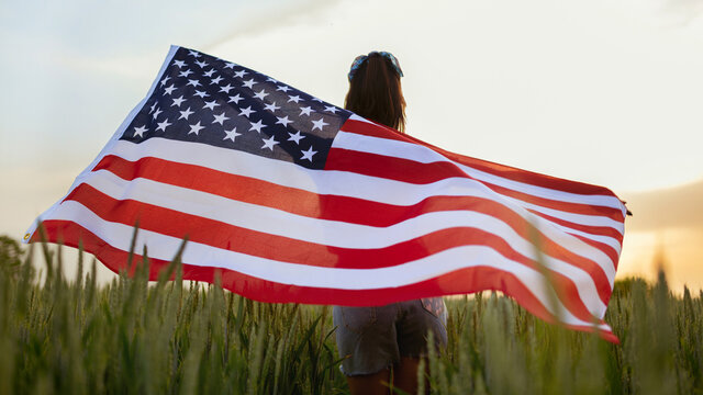 American Flag Girl Model