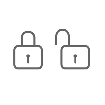 Open Lock Icon Grey