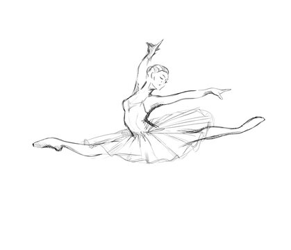 Ballet Dancer Jumping Drawing