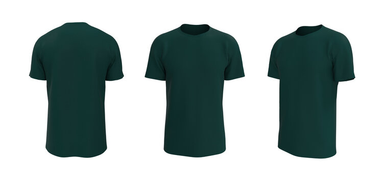 Plain Green T Shirt Front And Back