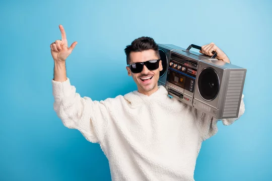 80s Boombox On Shoulder