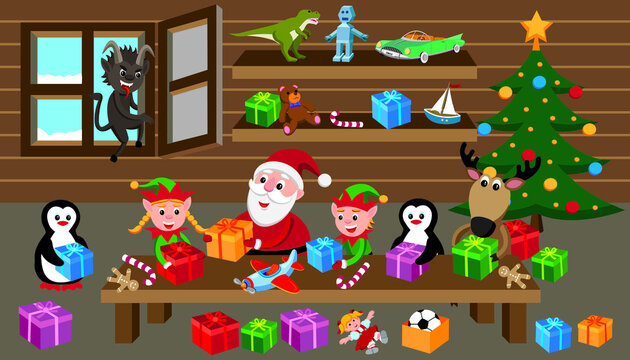 Santas Workshop Clipart