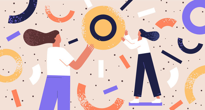 Two People Connect Cartoon Images – Browse 814 Stock Photos, Vectors ...