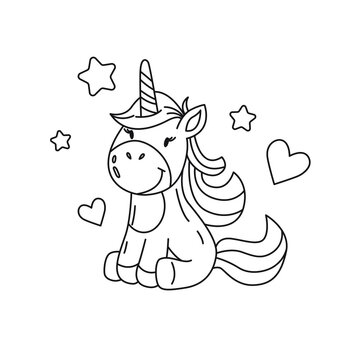 Unicorn Clipart Blac And White