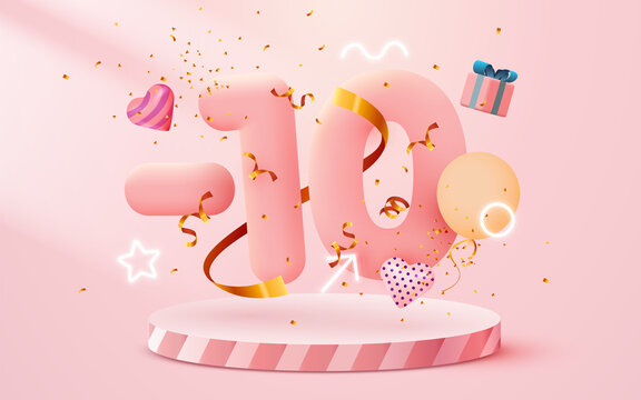 Number 10 Pink