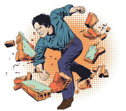 Break Through Wall Cartoon Images – Browse 1,878 Stock Photos, Vectors ...