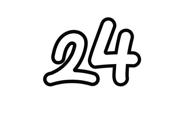 Number 24 Clipart
