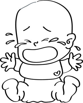 Baby Crying Clipart Black And White