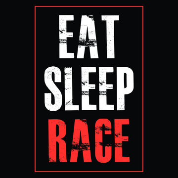 Eat Sleep Race Logo Vector