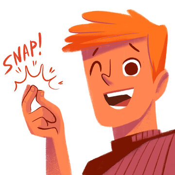 Cartoon Person Snapping Fingers