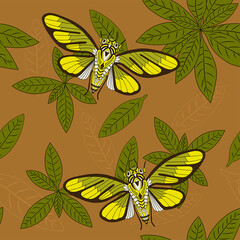 Sewing fabric with SEAMLESS PATTERN with a decorative pattern of leaves ...