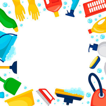 Cleaning Supplies Border