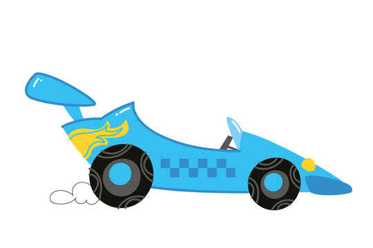 Blue Race Car Clip Art